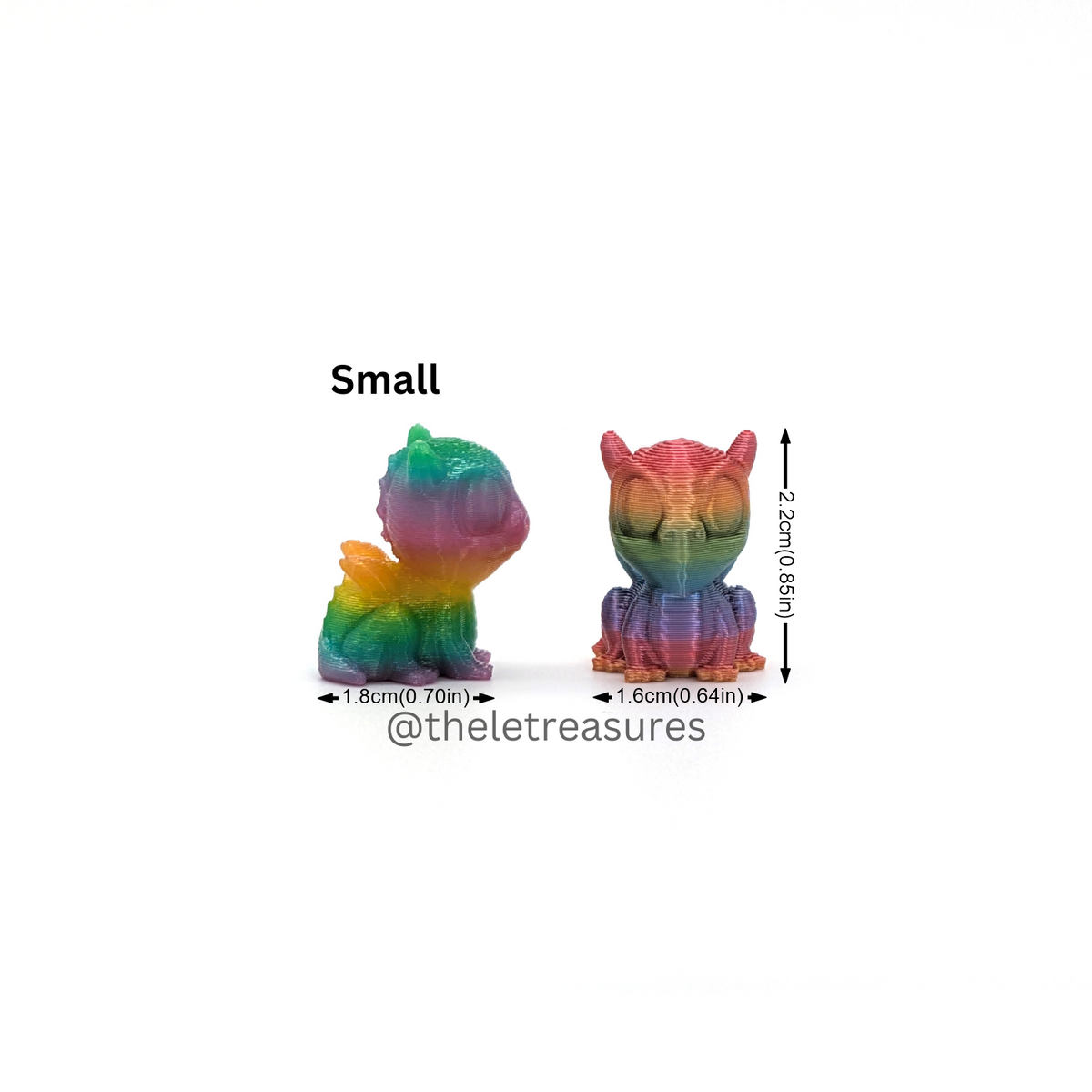 Tiny 3D Printed Dragon Figurines – Micro Collectible Dragons – Thele ...