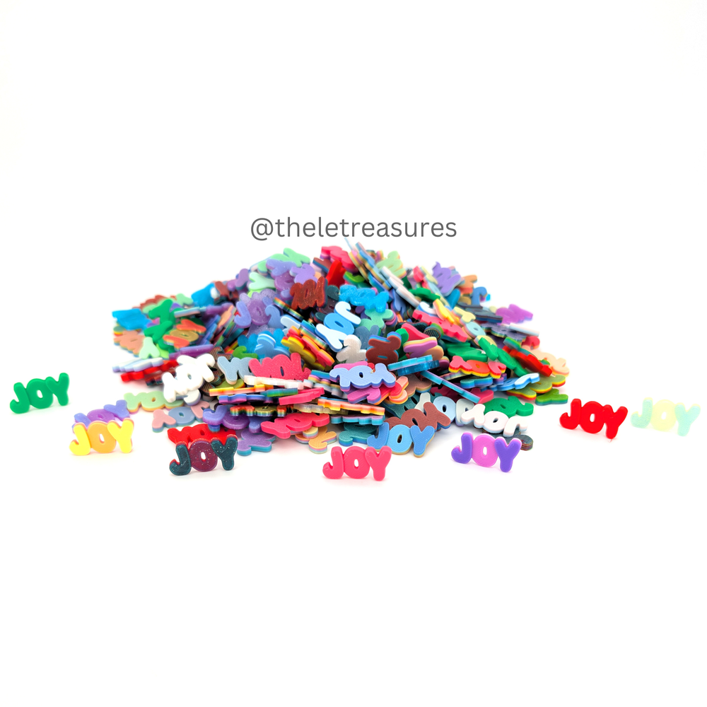 3D “JOY” Mini Words – Cute Micro Figurines for Happiness – Thele Treasures