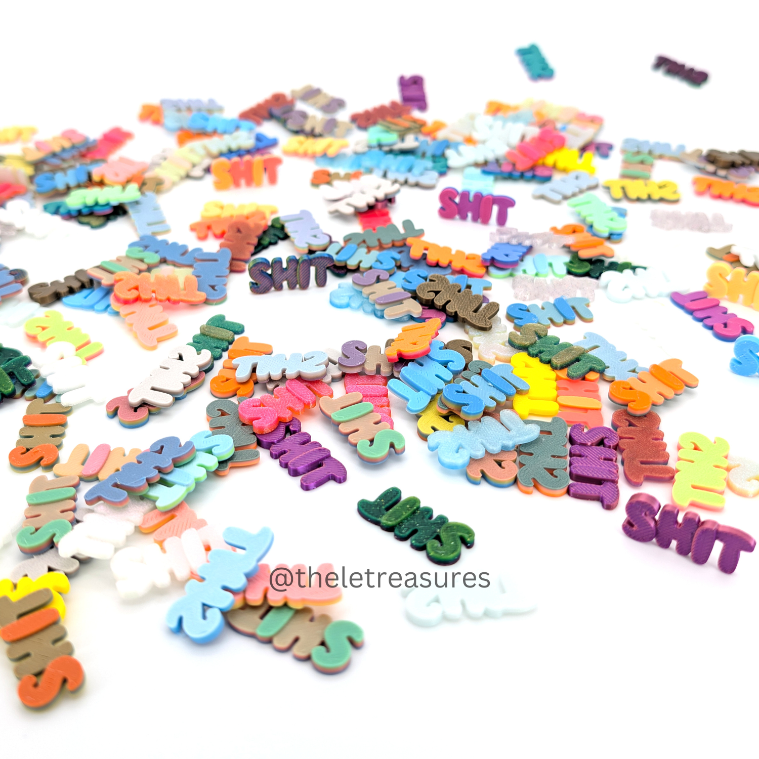 3D “SHIT” Mini Words – Funny Micro Figurines (100 Count) – Thele Treasures