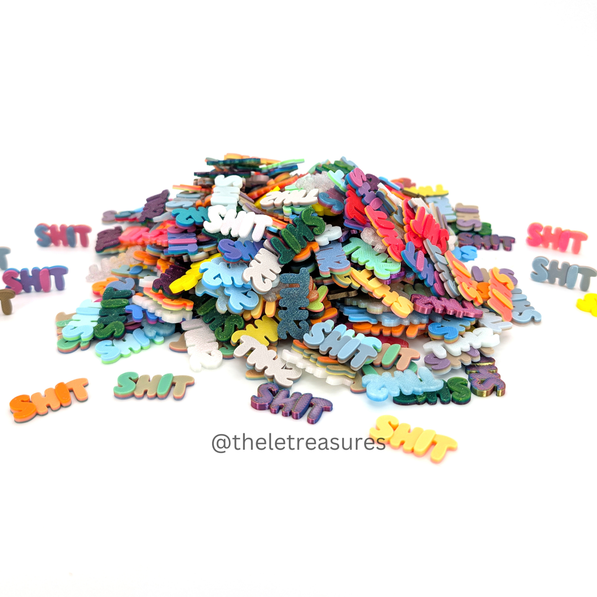3D “SHIT” Mini Words – Funny Micro Figurines (100 Count) – Thele Treasures