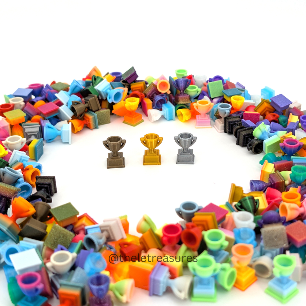 Tiny Trophy Minis – Micro 3D Printed Trophy Figurines (30-Count or 100 ...